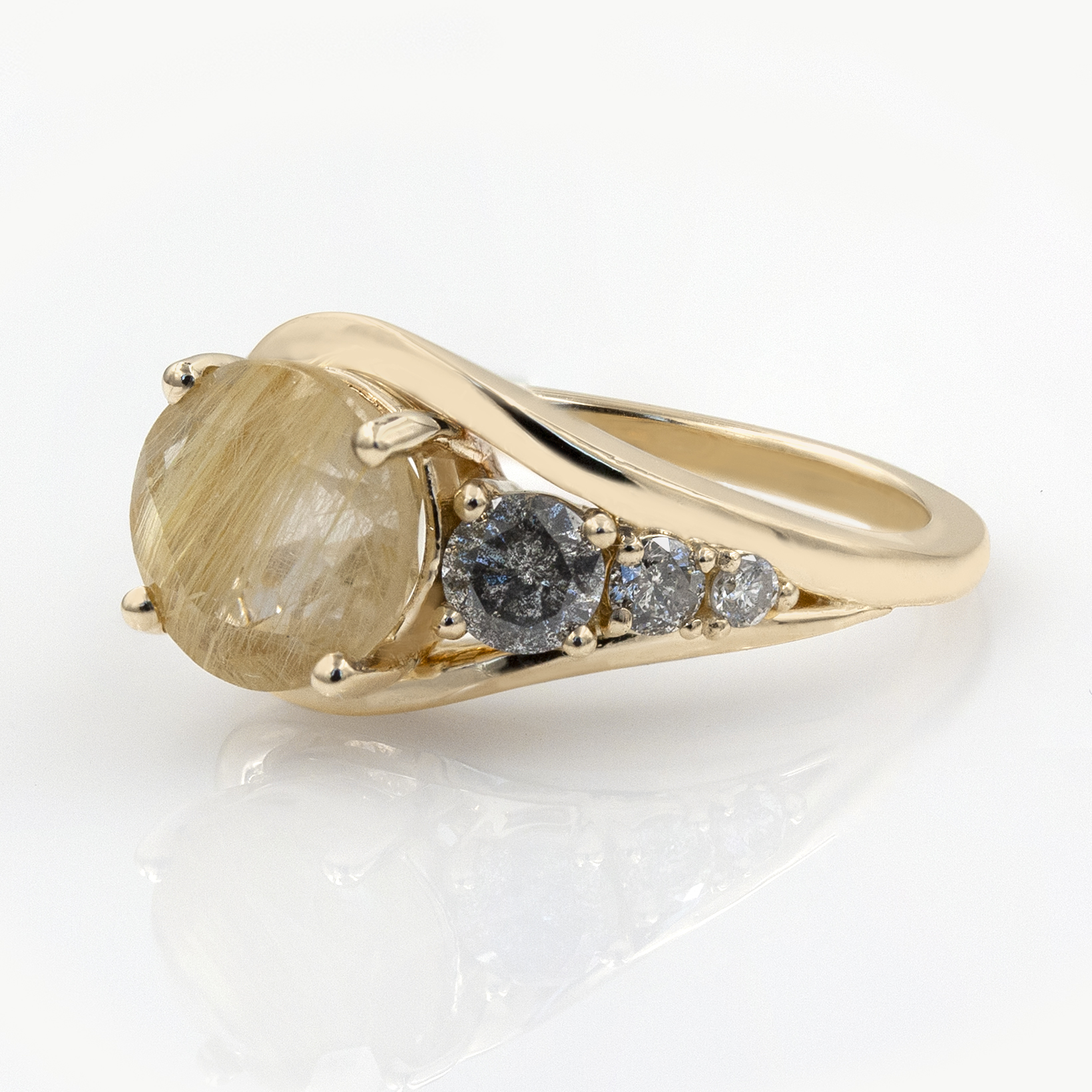 Custom Rutiliated Quartz Engagement Ring - Emily Chelsea