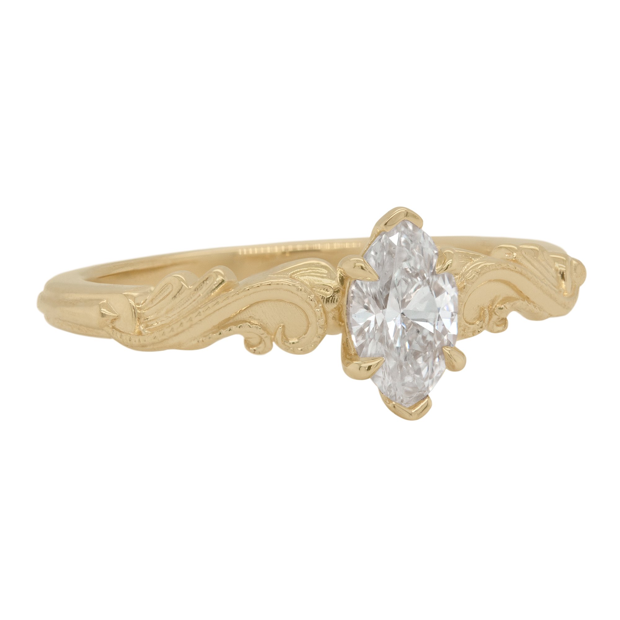 Marquise Filigree Swirl Ring - Emily Chelsea