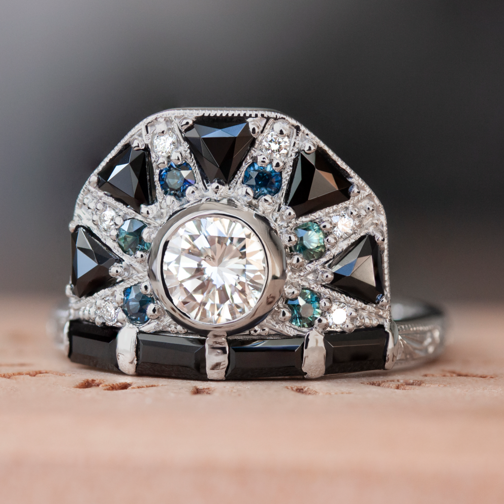 Geo Deco Fan Ring - Emily Chelsea