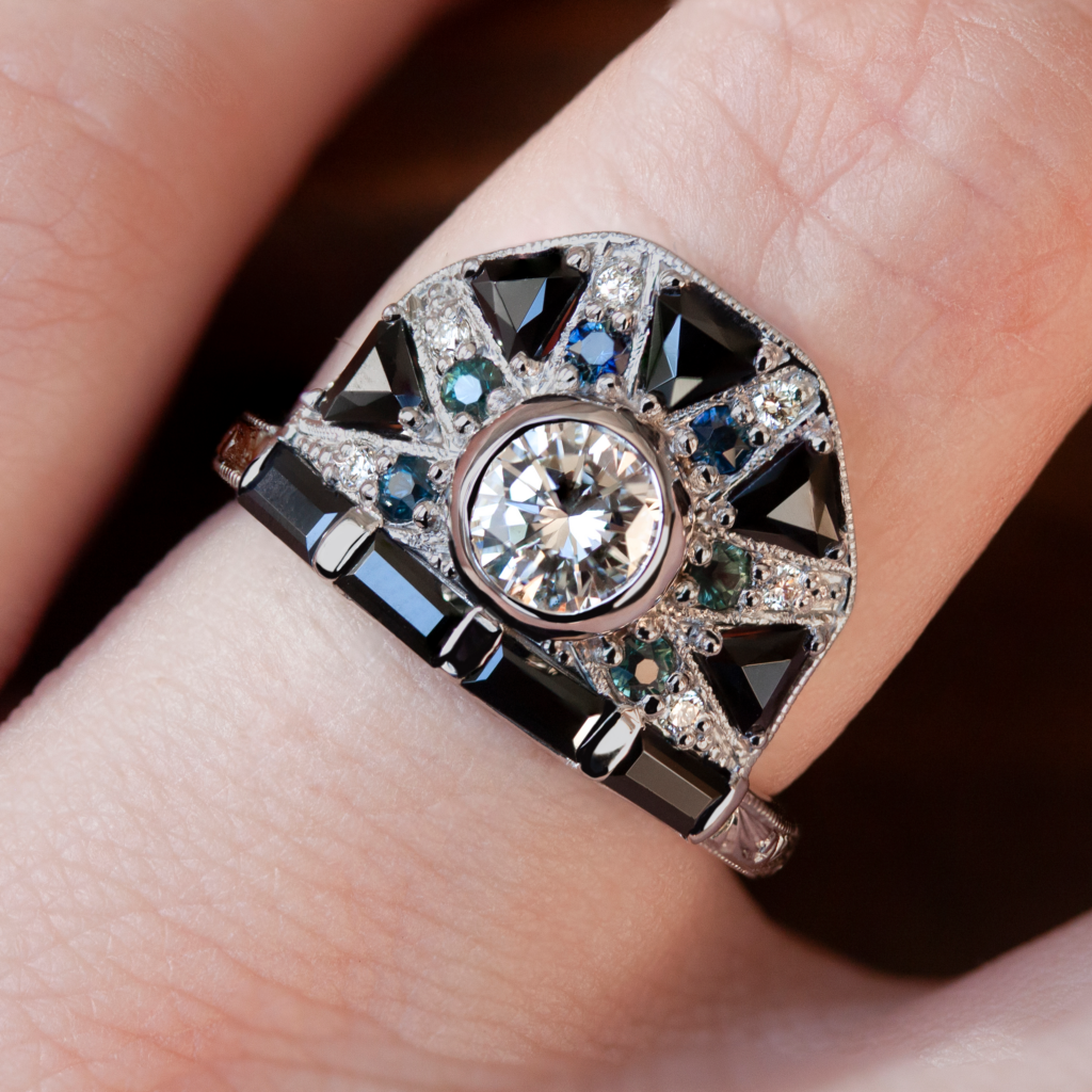 Geo Deco Fan Ring - Emily Chelsea