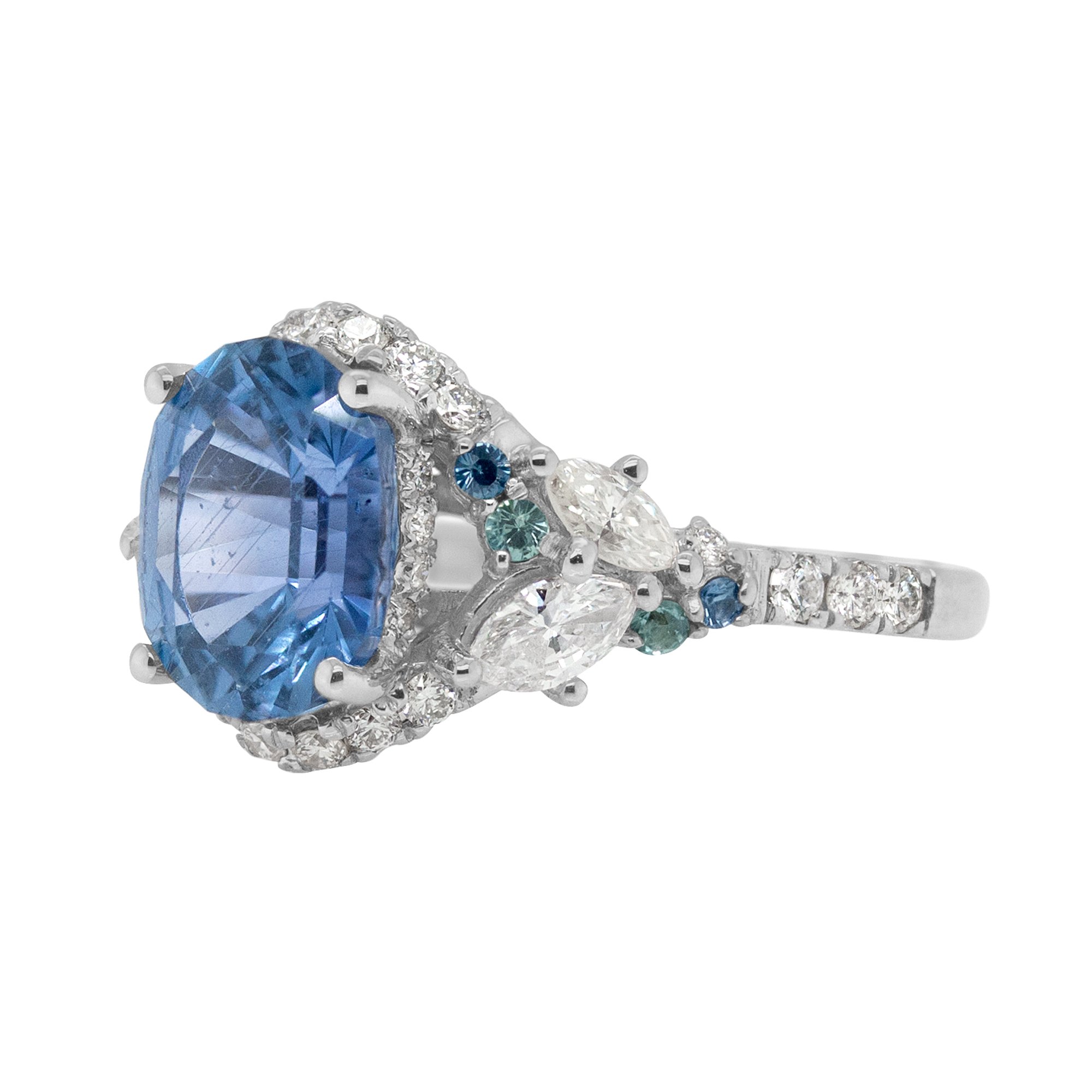 Sapphire Halo Constellation Ring - Emily Chelsea