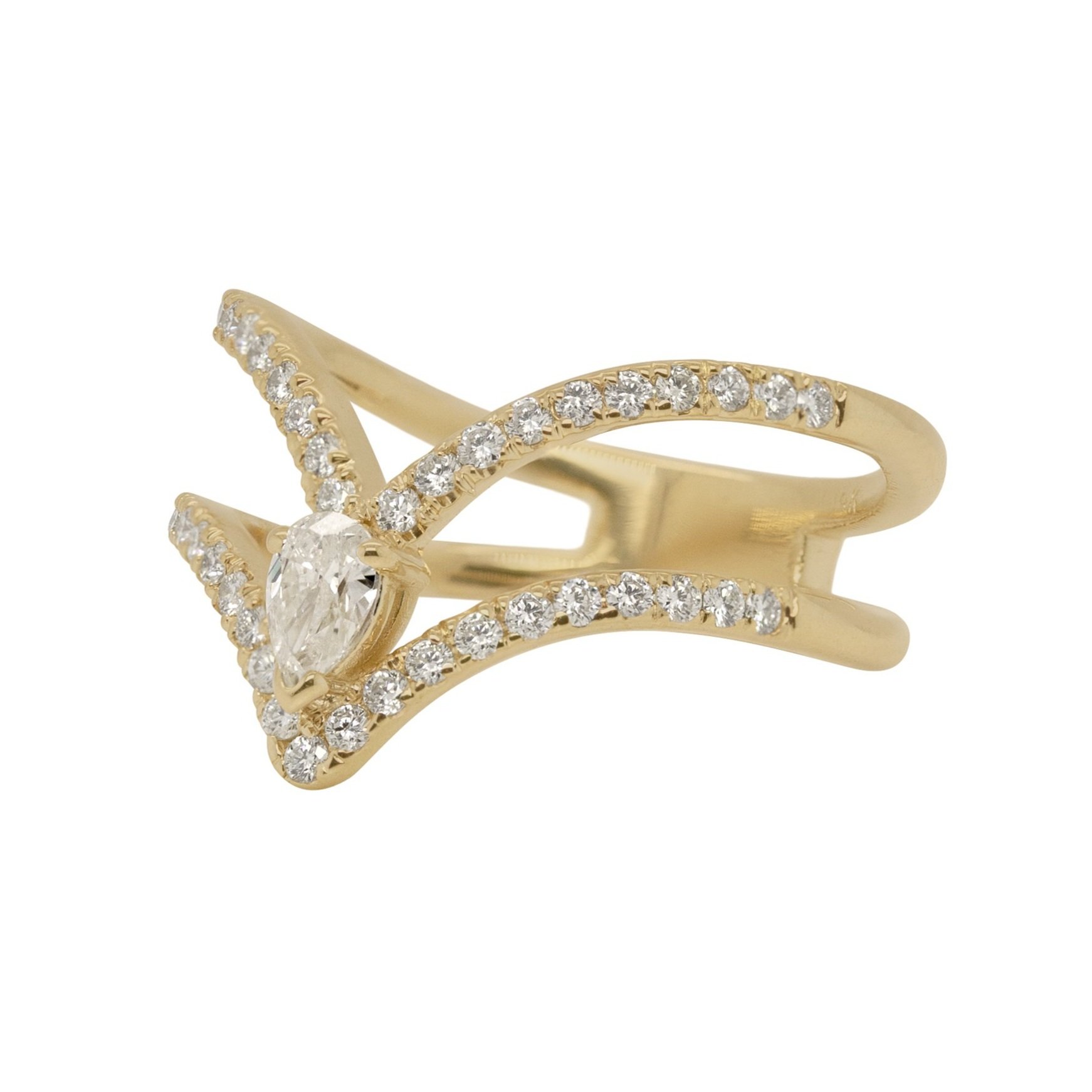 Double Deep Chevron Diamond Ring - Emily Chelsea