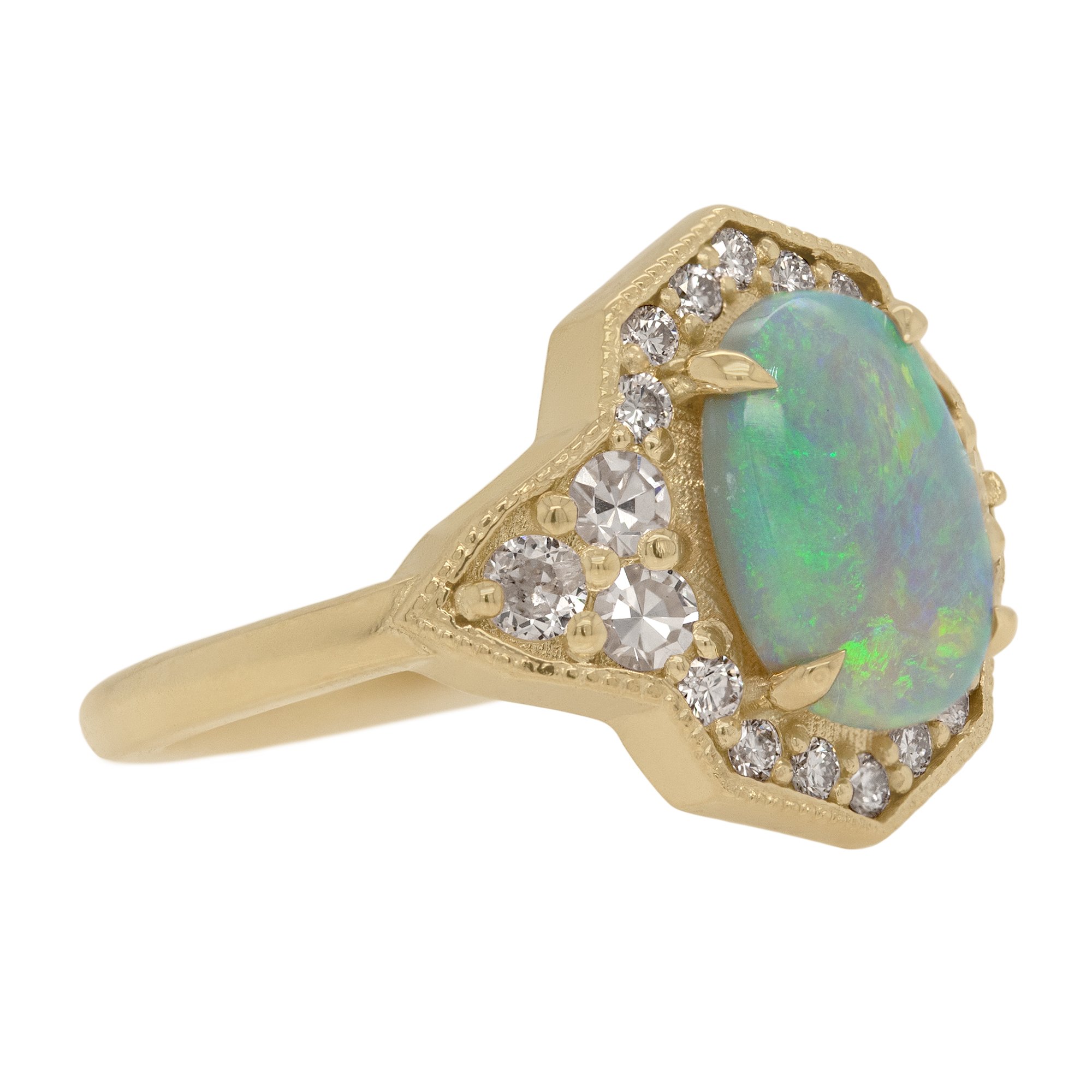 Custom Opal Shield Ring - Emily Chelsea