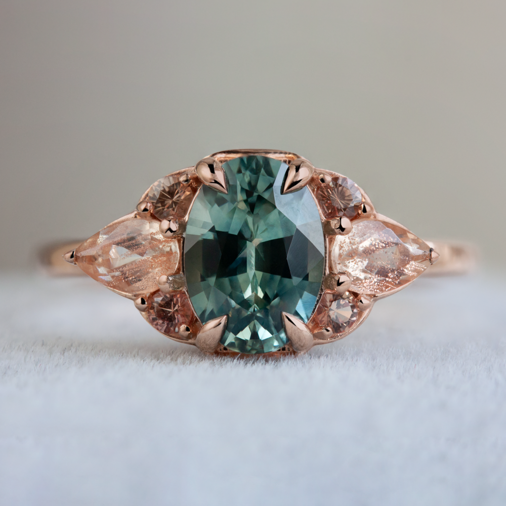 Custom Sunstone Cluster Ring - Emily Chelsea