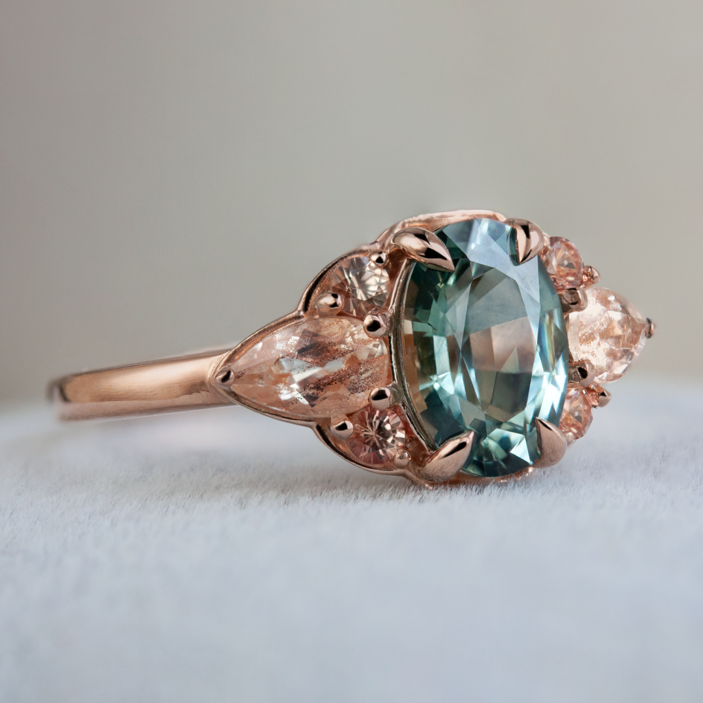 Custom Sunstone Cluster Ring - Emily Chelsea