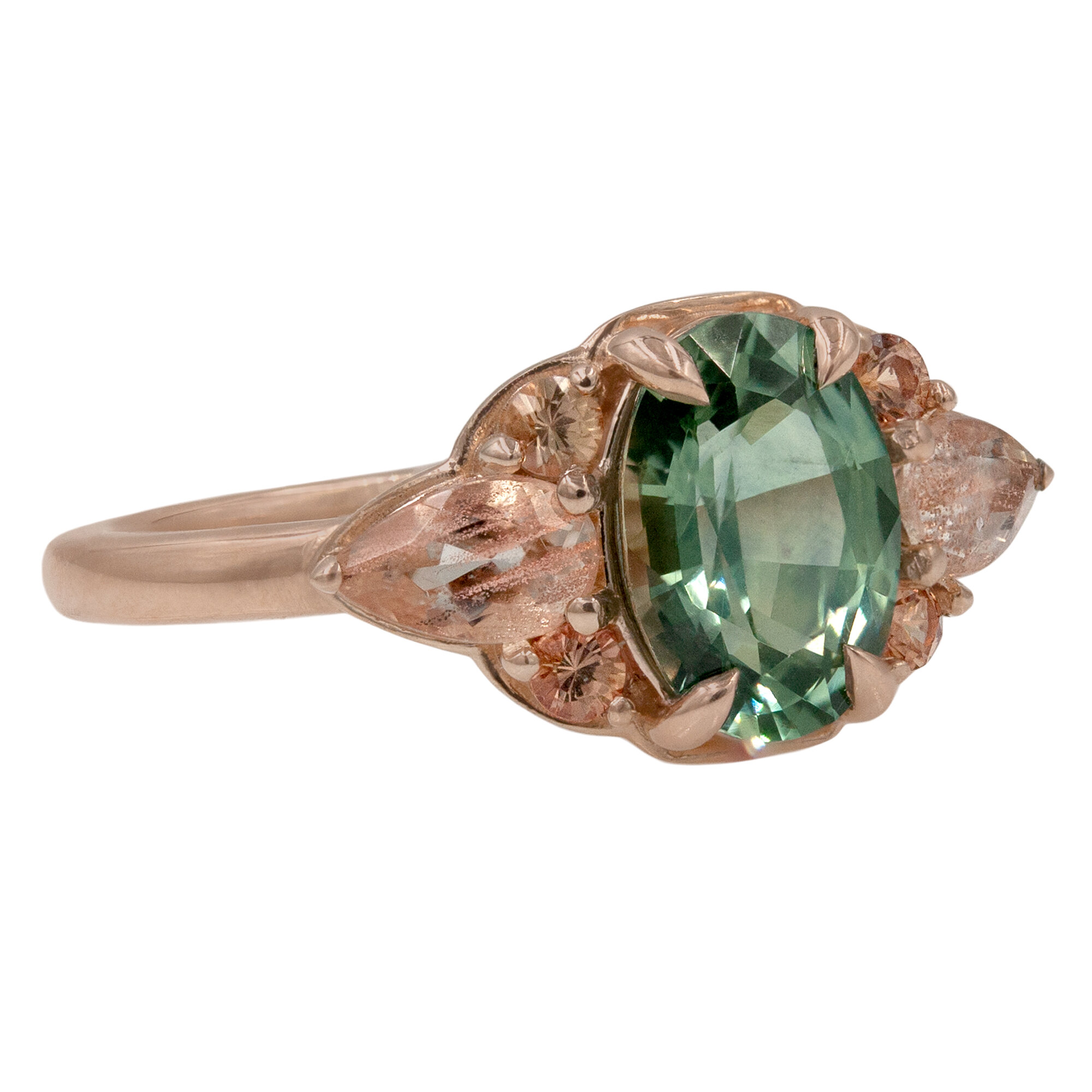 Custom Sunstone Cluster Ring - Emily Chelsea
