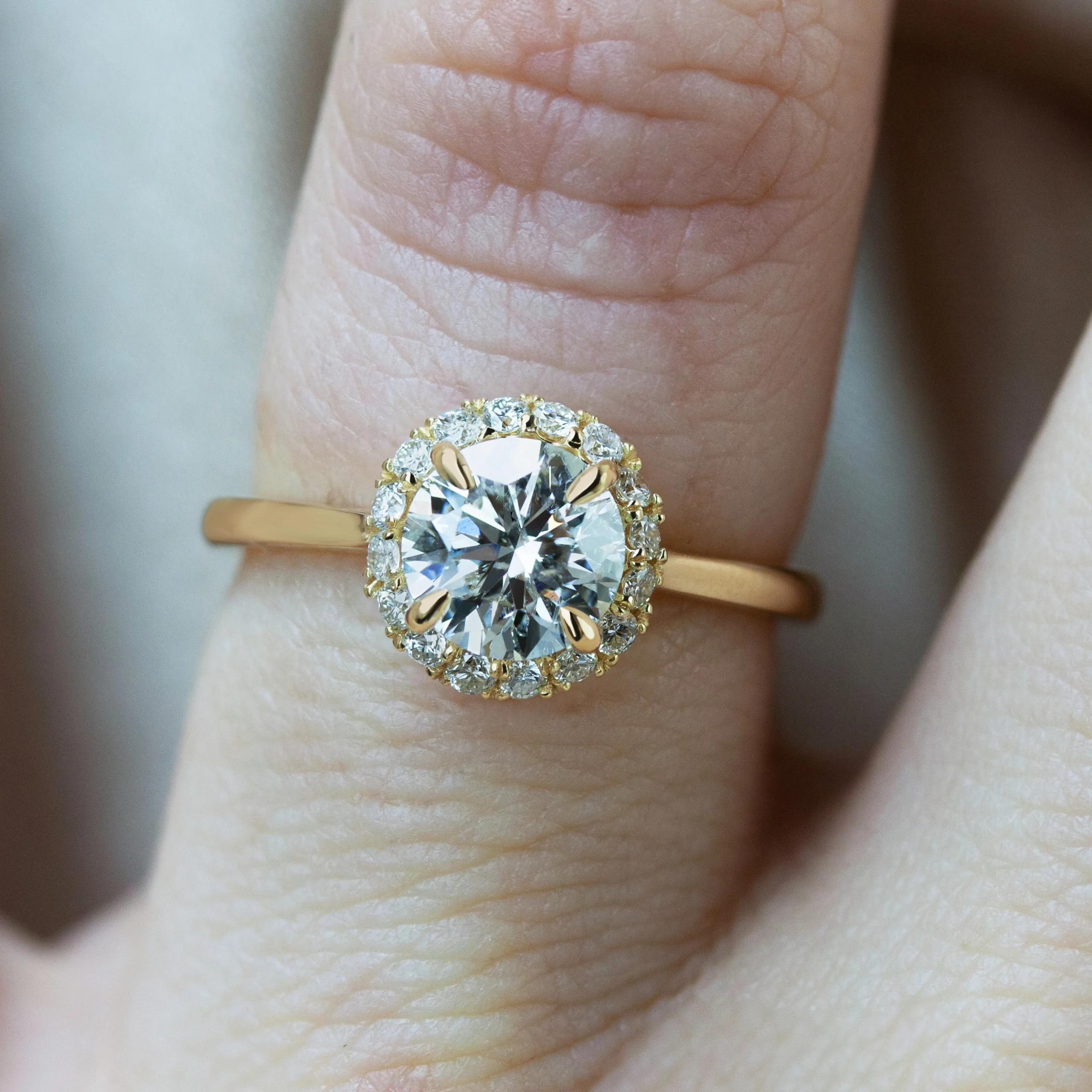 Angled Halo Ring - Emily Chelsea