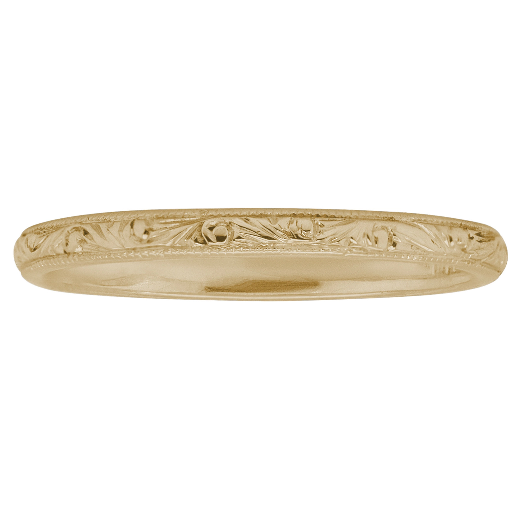 Classic Scroll Hand Engraved Band 2mm - Emily Chelsea