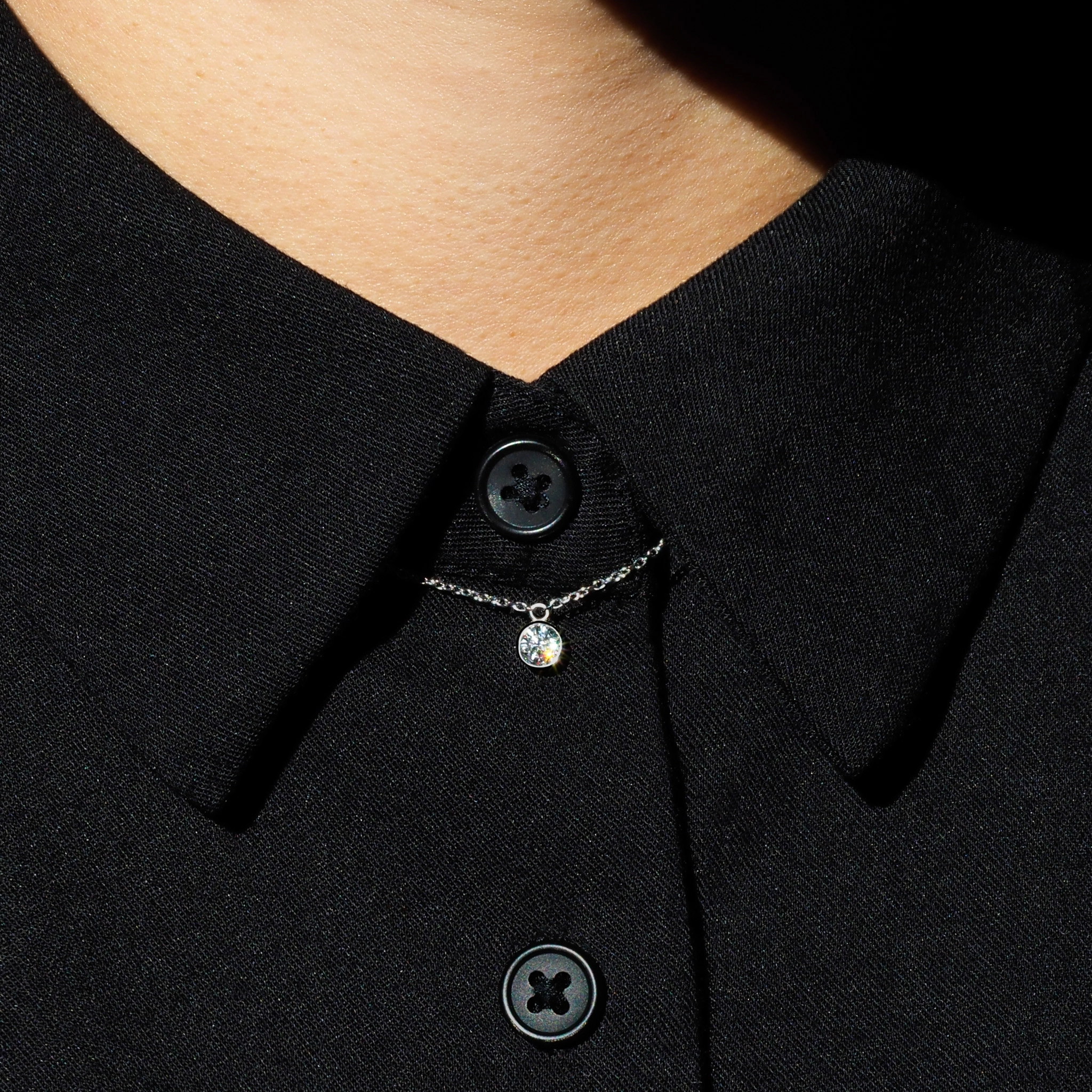 Single Diamond Capsule Necklace - Emily Chelsea