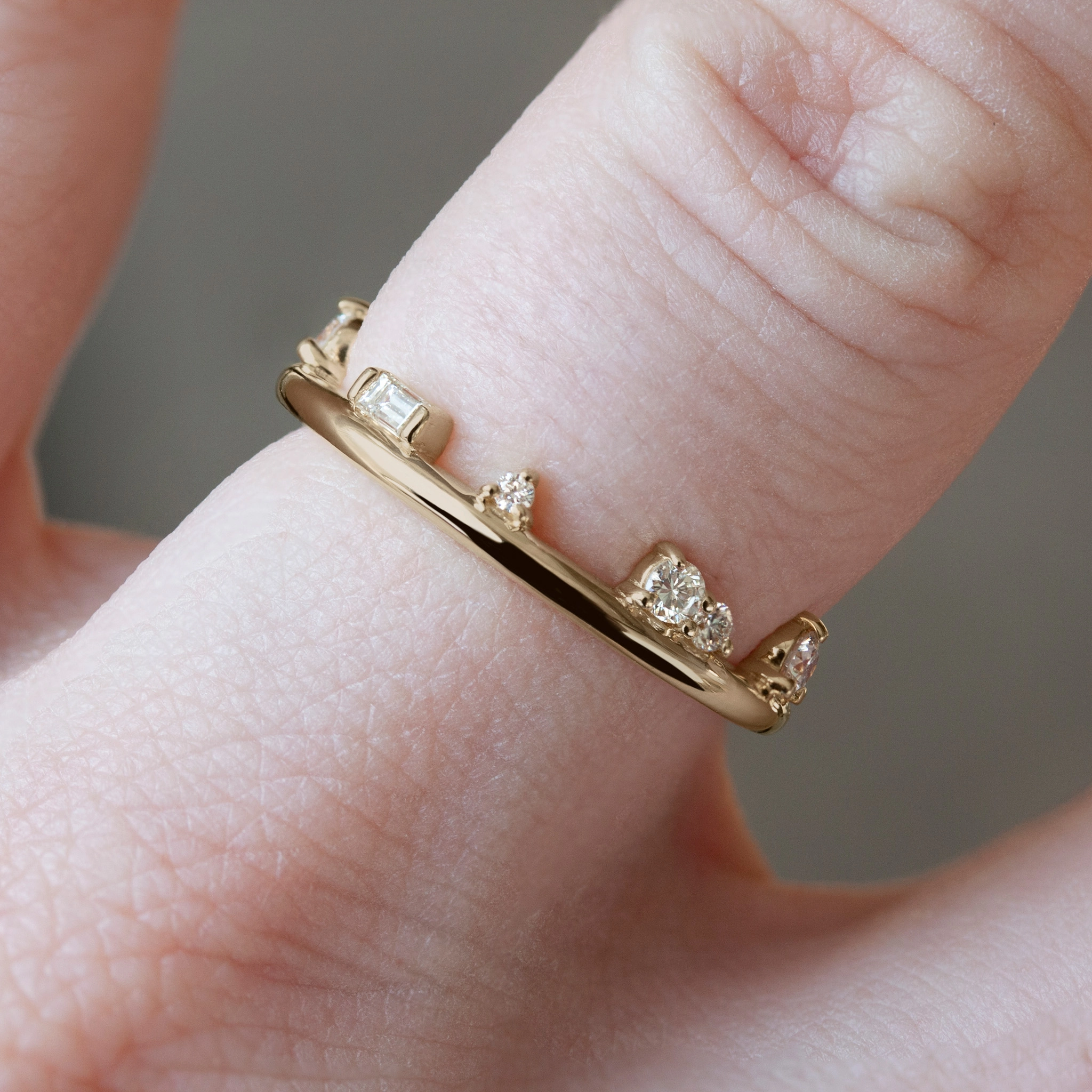 Space and Time Single Half Eternity Band | Emily Chelsea Jewelry
