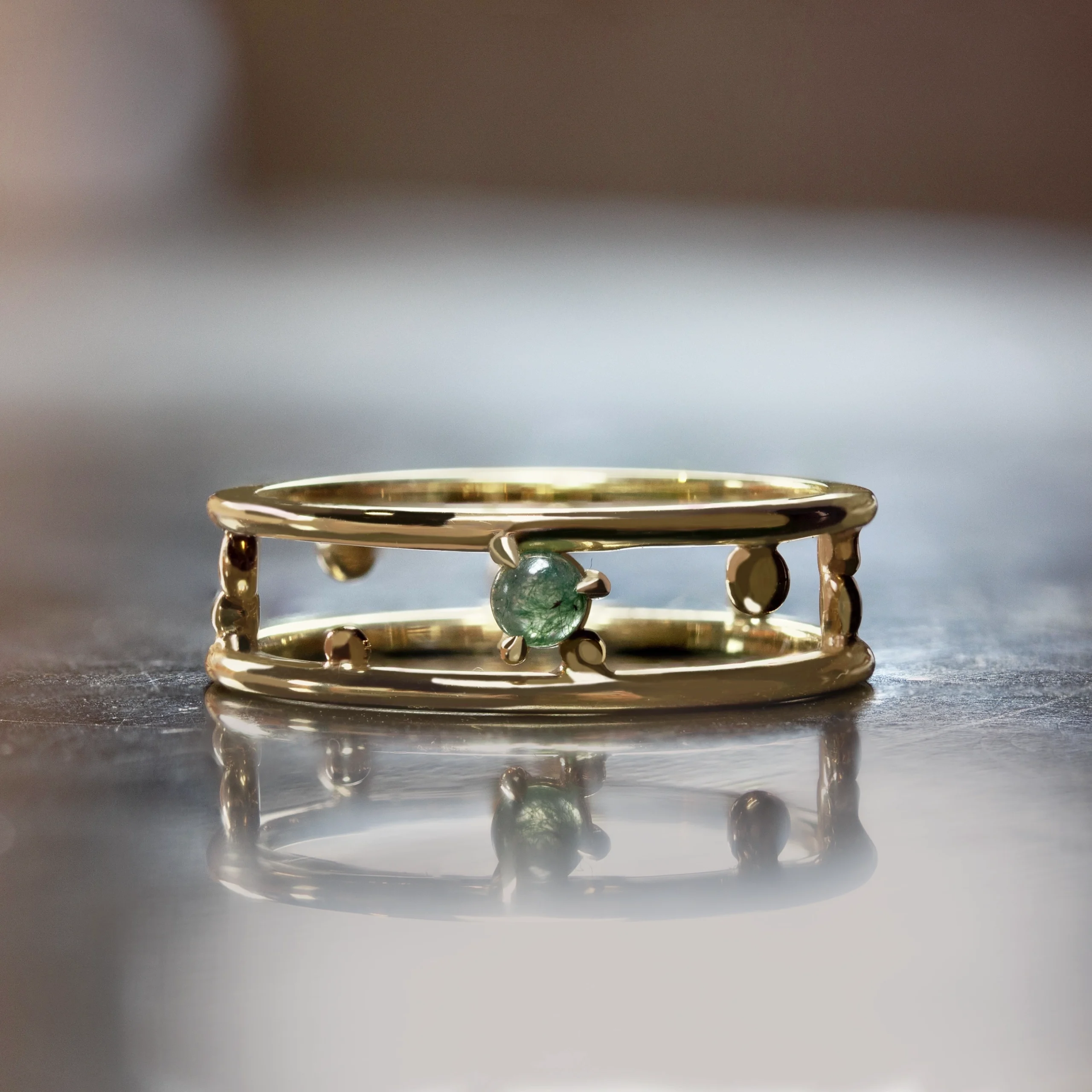 Pinnacle Band with Moss Agate | Emily Chelsea Jewelry