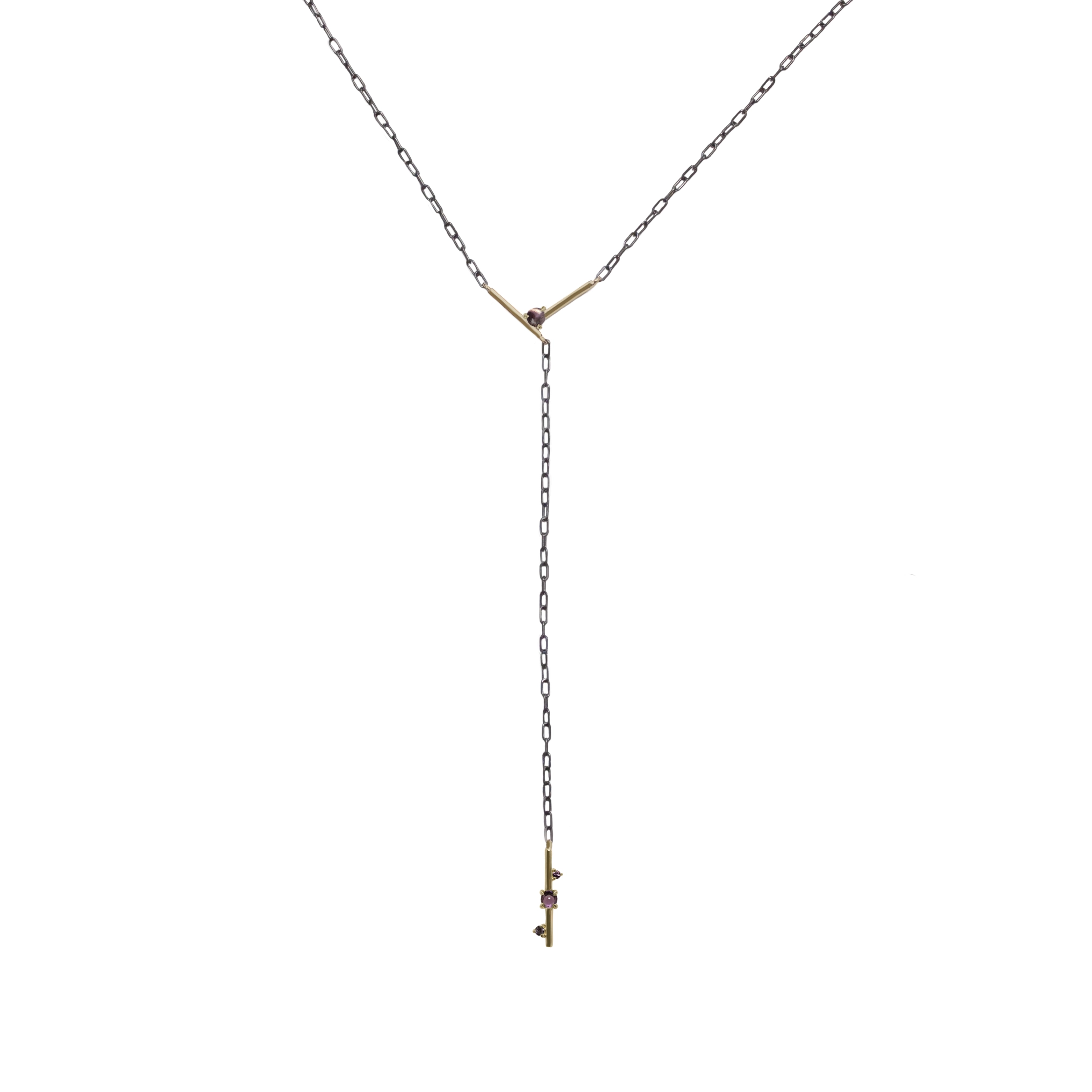 Plunge Necklace with Amethyst | Emily Chelsea Jewelry