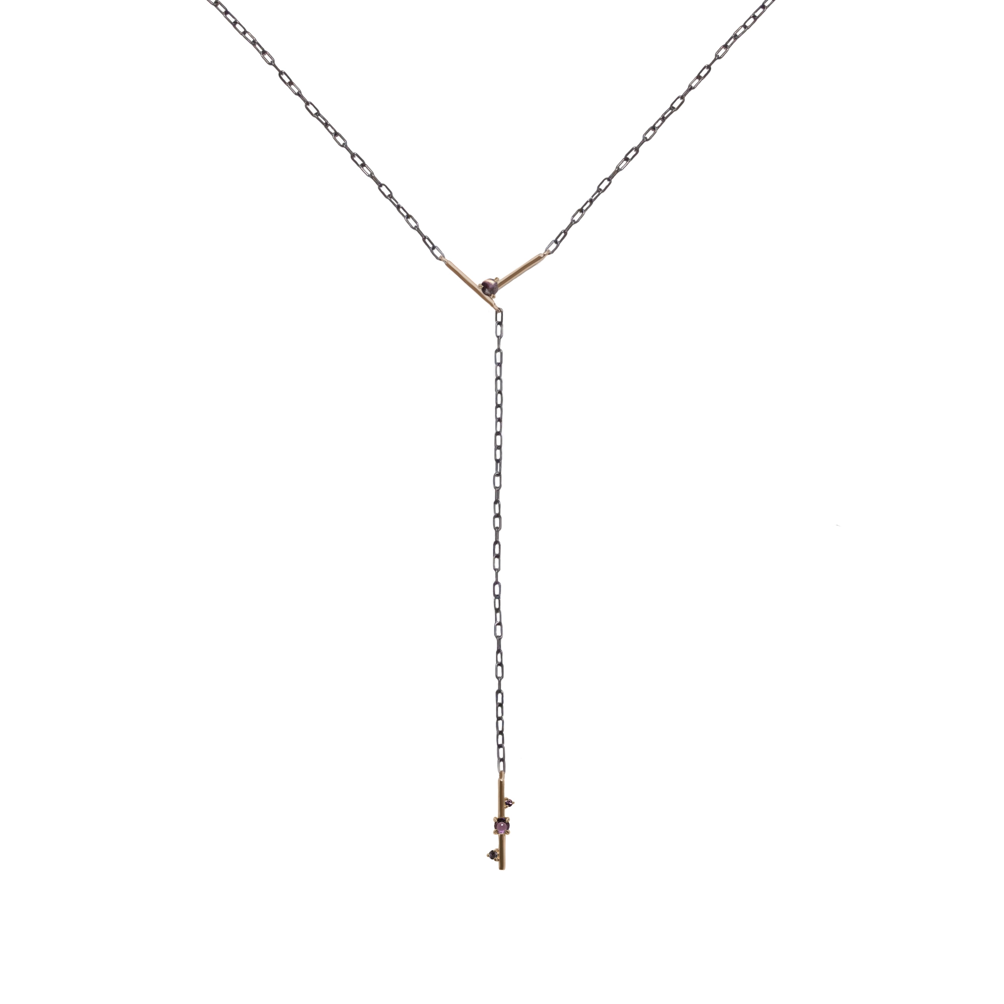 Plunge Necklace with Amethyst | Emily Chelsea Jewelry
